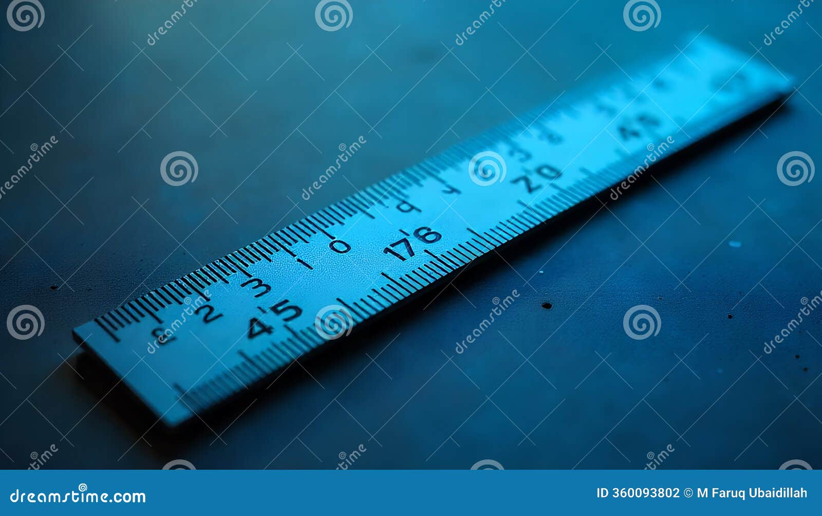 Measuring with a Metal Ruler on Dark Surface Shows Precise Dimensions ...