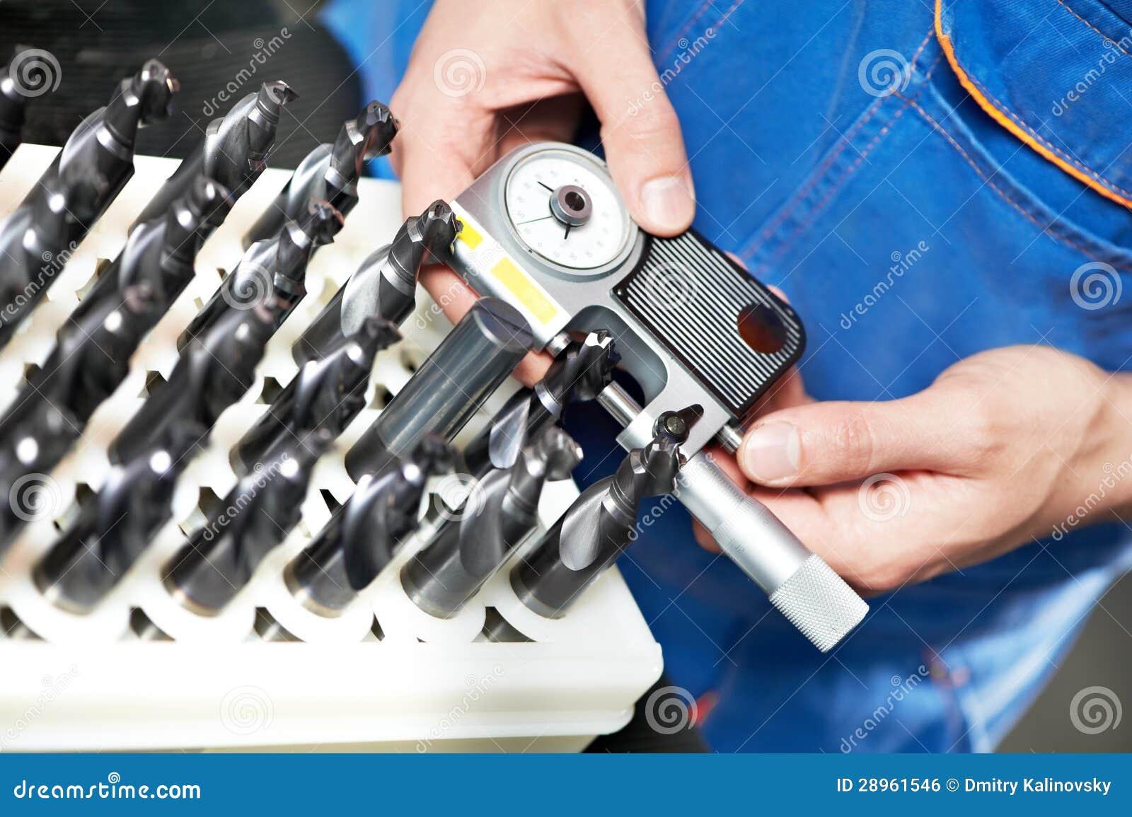 Measuring with Micrometer Gauge Stock Photo - Image of engineering ...