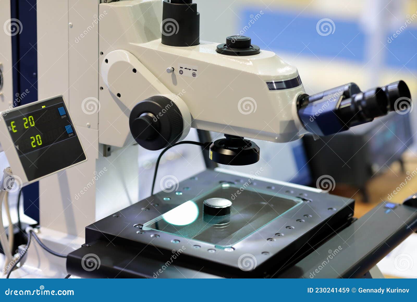 Measuring Microscope with Digital Counter Display Stock Image - Image ...