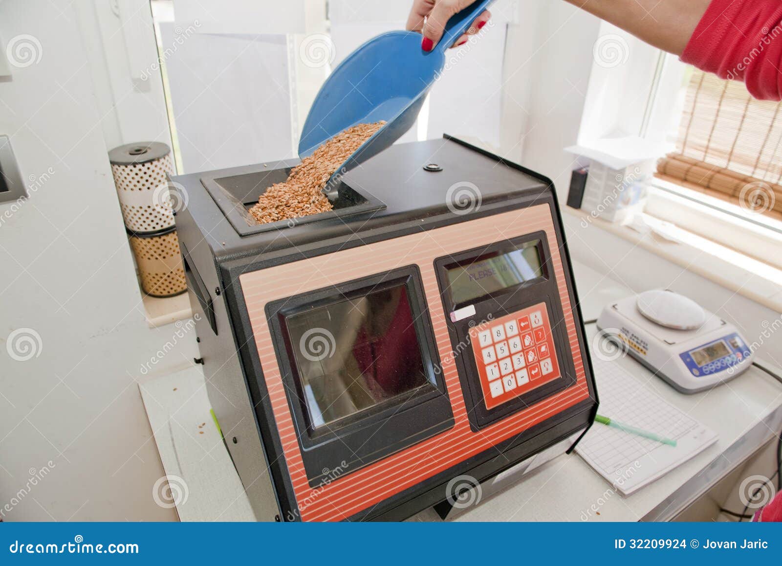Measuring of Moisture in Wheat Grains Stock Photo - Image of facility ...