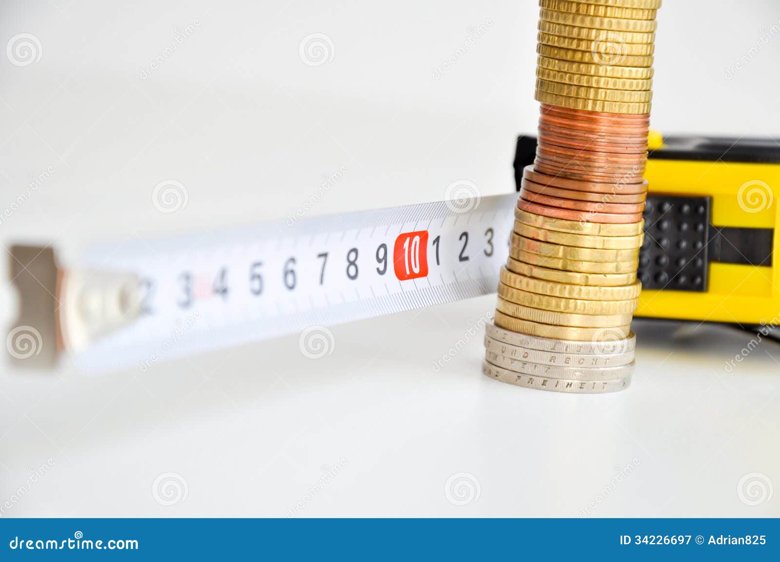 Measuring money growth stock image. Image of bank, loss - 34226697
