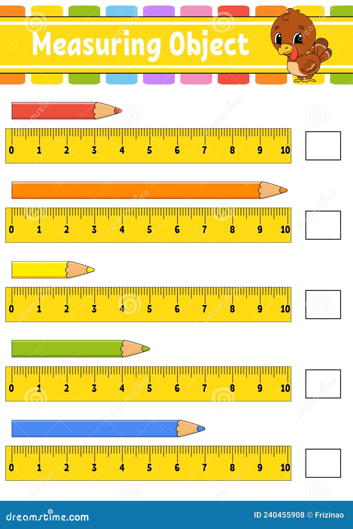 Measuring Object with Ruler. Education Developing Worksheet. Game for ...
