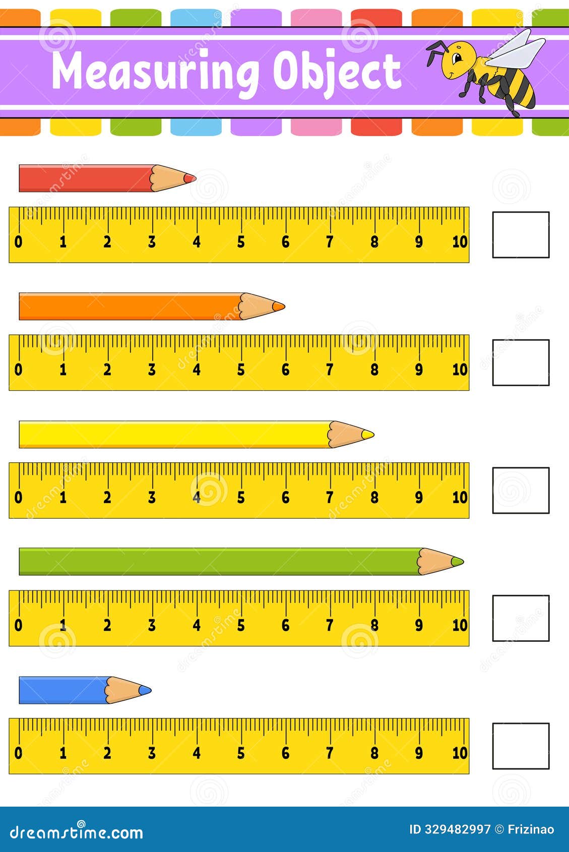 Measuring Object with Ruler. Education Developing Worksheet. Game for ...