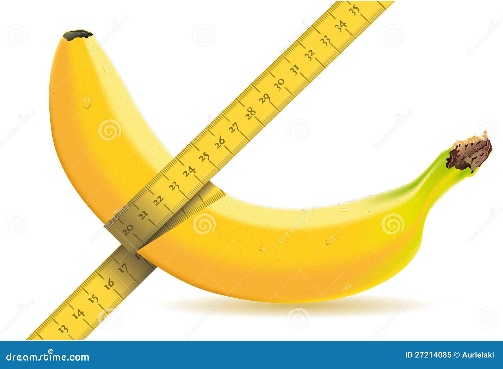 Measuring One Banana with Tape Measure Stock Vector - Illustration of ...