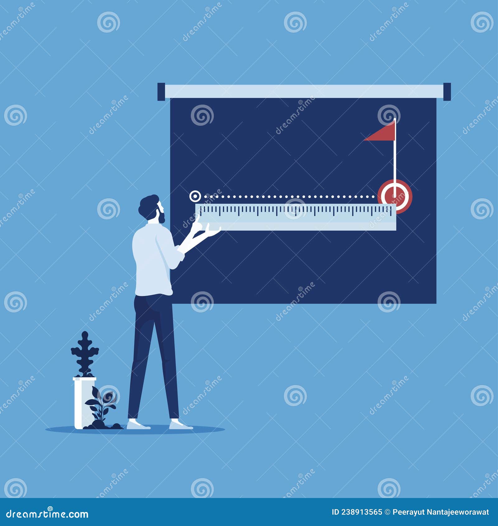 Measuring Path To Success Concept Stock Vector - Illustration of plan ...