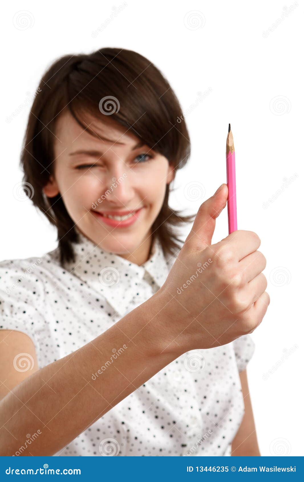 Measuring with a pencil stock image. Image of closed - 13446235