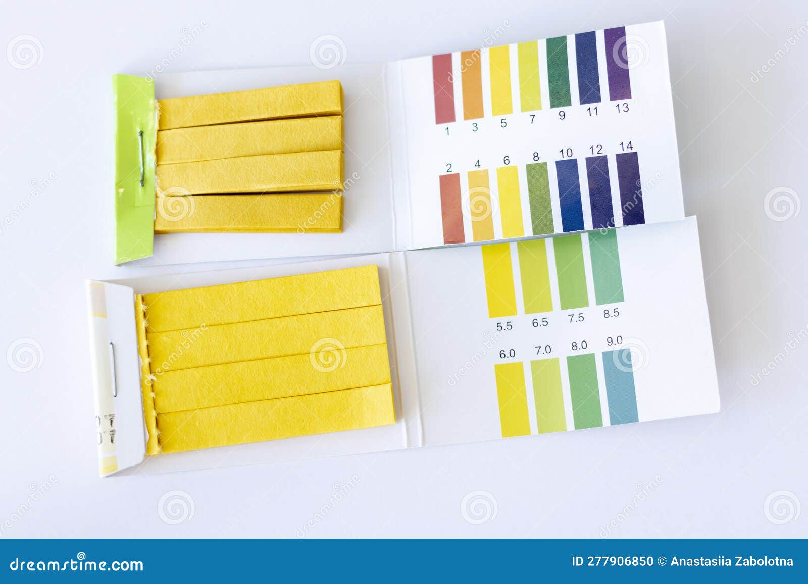 Measuring PH Test Strips. Two Types on White Background Stock Photo ...