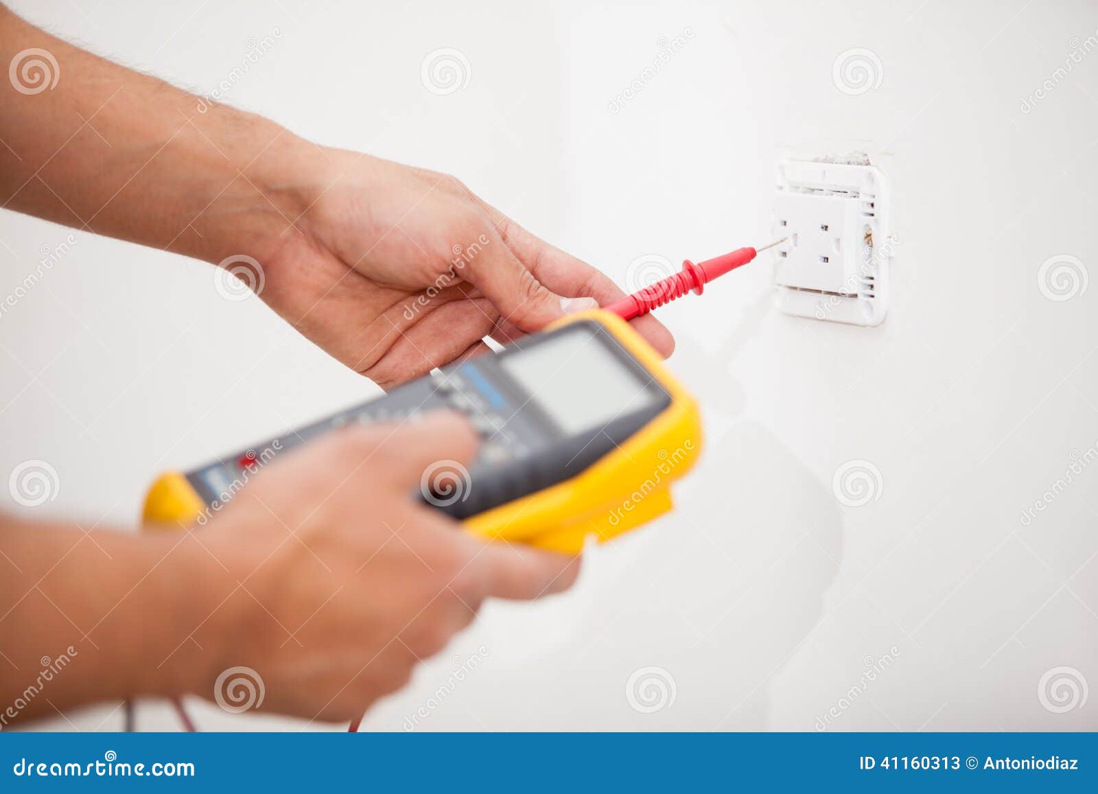 Measuring Power from an Outlet Stock Image - Image of power, male: 41160313