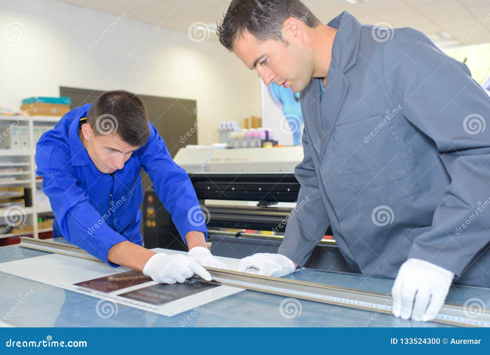 Measuring a printed paper stock photo. Image of handsome - 133524300