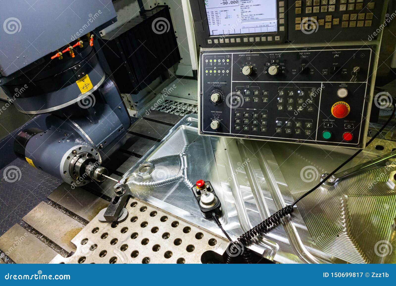 Measuring Process with Ruby Touch Probe on Large CNC Milling Machine in ...