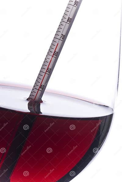 Measuring Red Wine Temperature with a Thermometer Stock Photo - Image ...