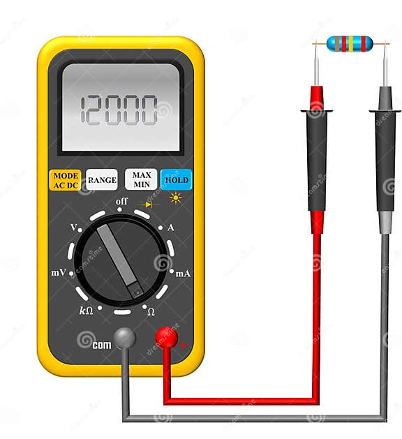Measuring the Resistance Value with a Multimeter Stock Image - Image of ...