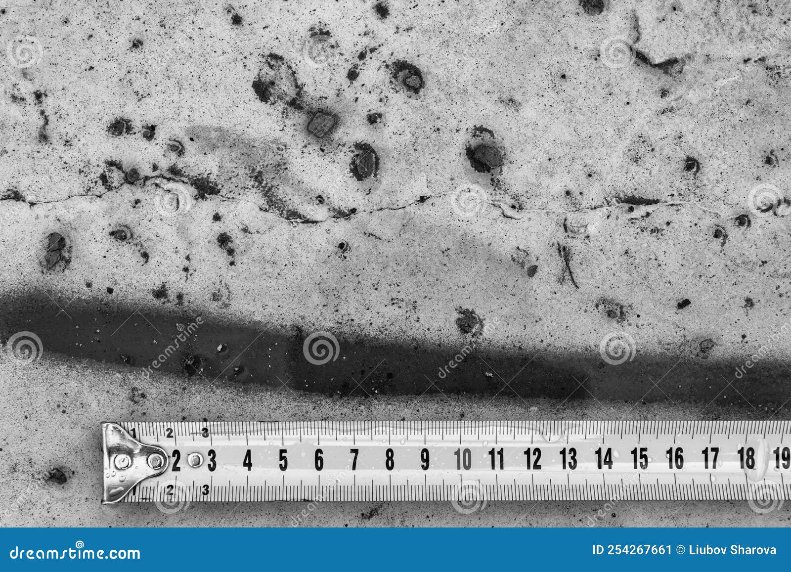 Measuring Ruler on a Concrete Wall Texture Stock Image - Image of ...