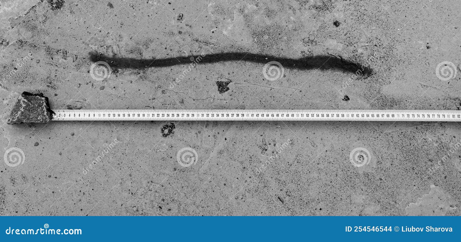 Measuring Ruler on a Concrete Wall Texture Stock Photo - Image of ...