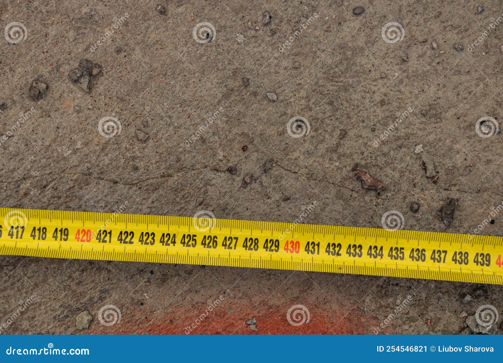 Measuring Ruler on a Concrete Wall Texture Stock Image - Image of ...