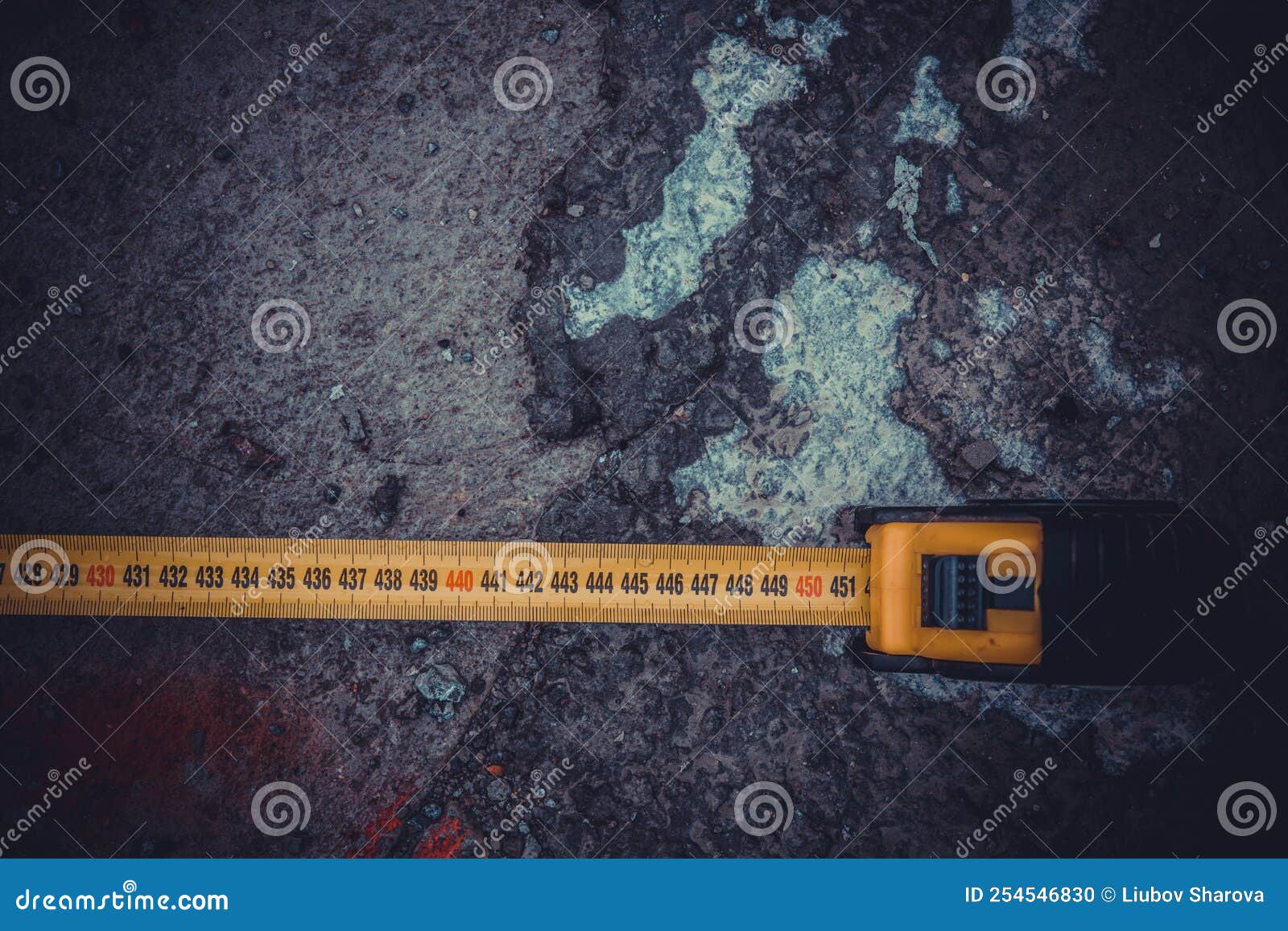 Measuring Ruler on a Concrete Wall Texture Stock Photo - Image of ...