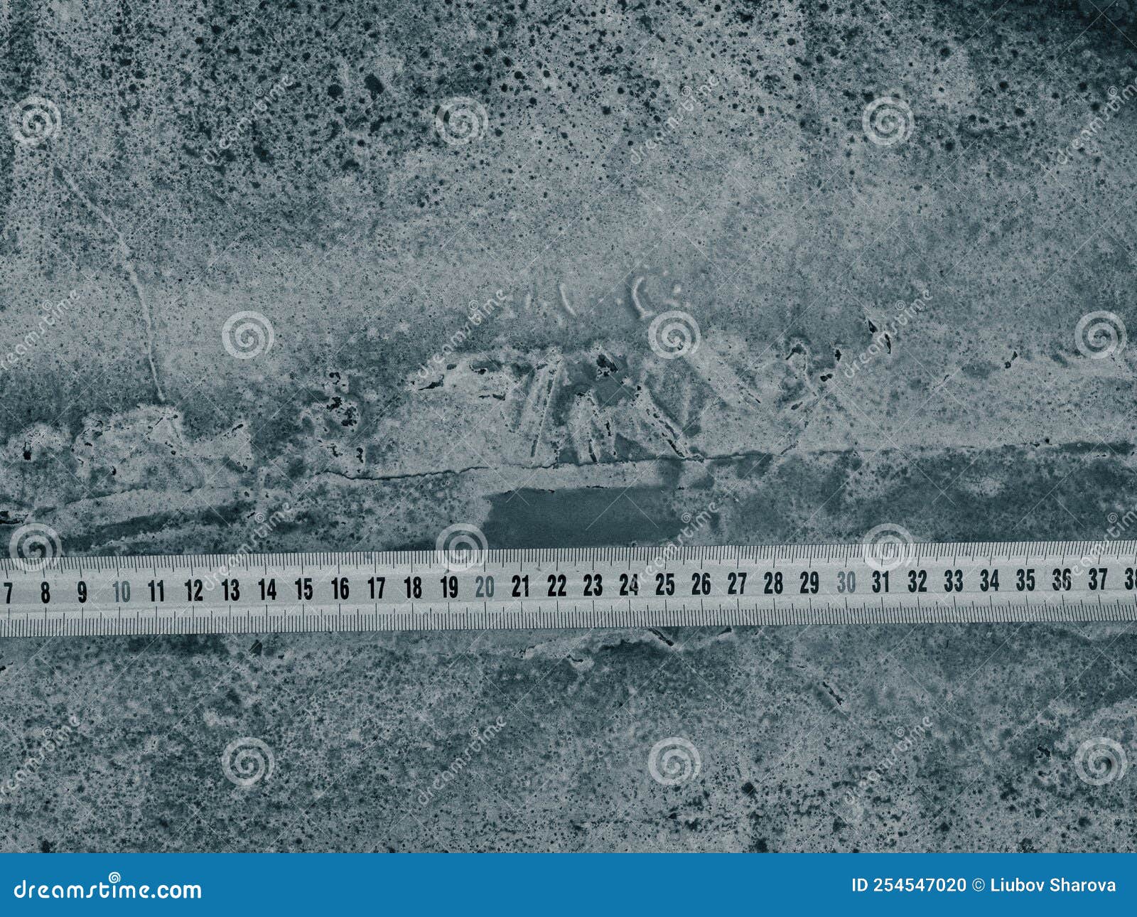 Measuring Ruler On A Concrete Wall Texture Stock Photography ...