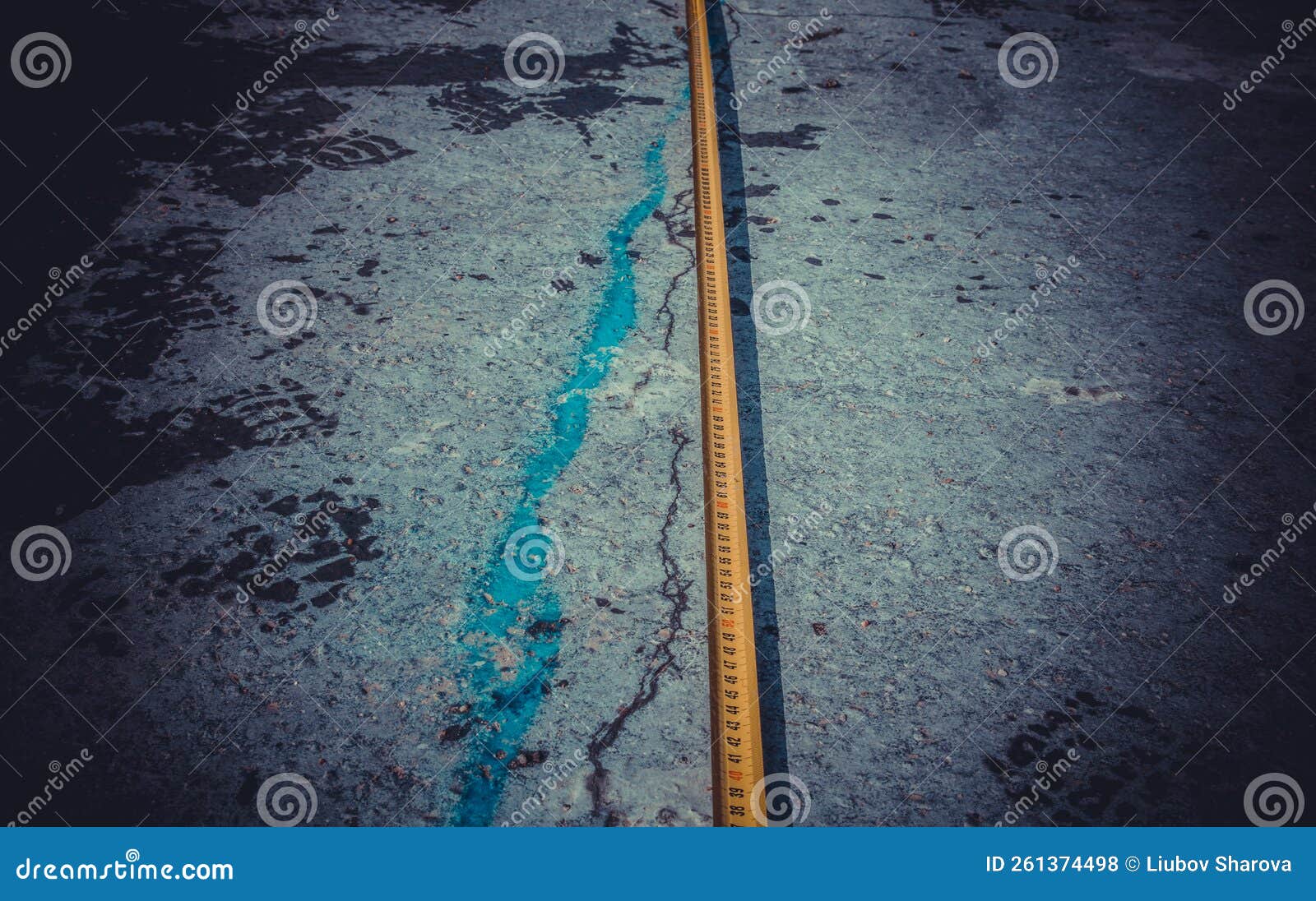 Measuring Ruler on a Concrete Wall Texture Stock Photo - Image of ...