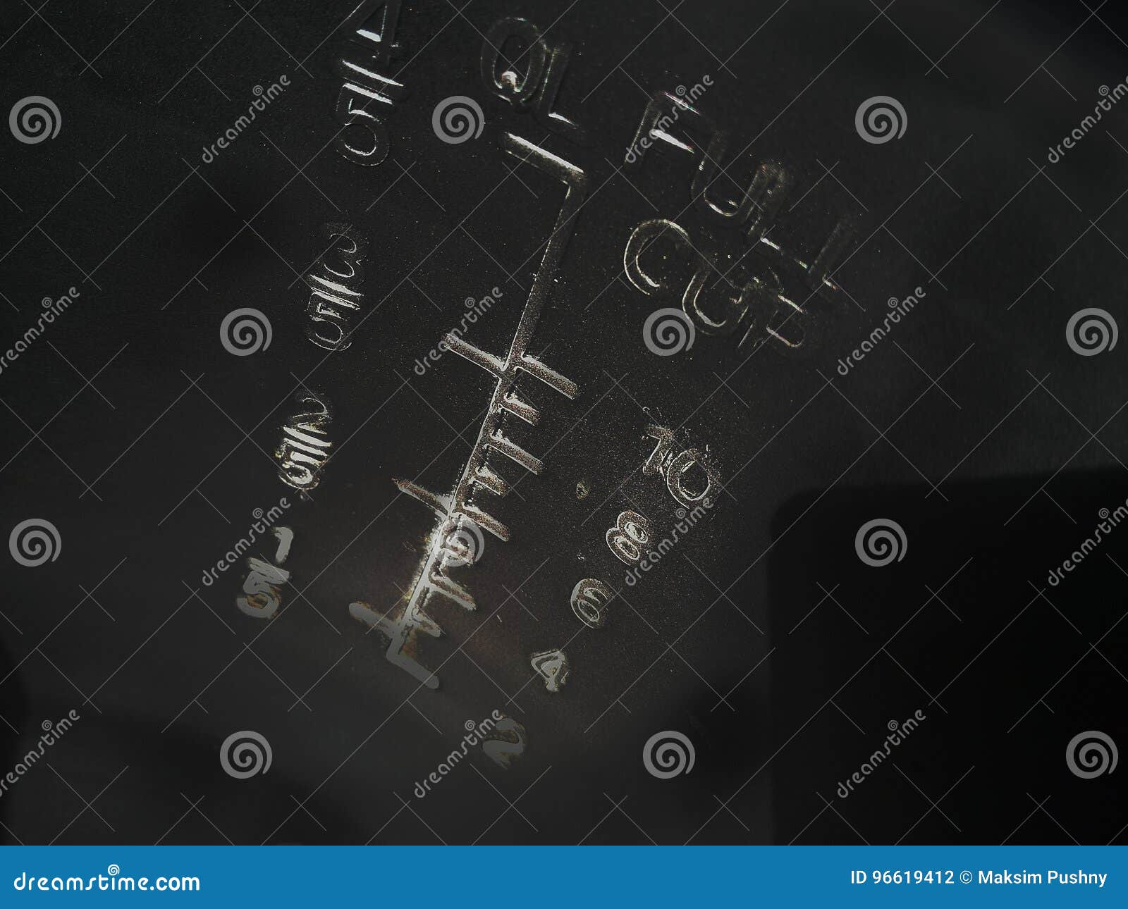 Measuring Scale on a Black Background Stock Photo - Image of empty ...