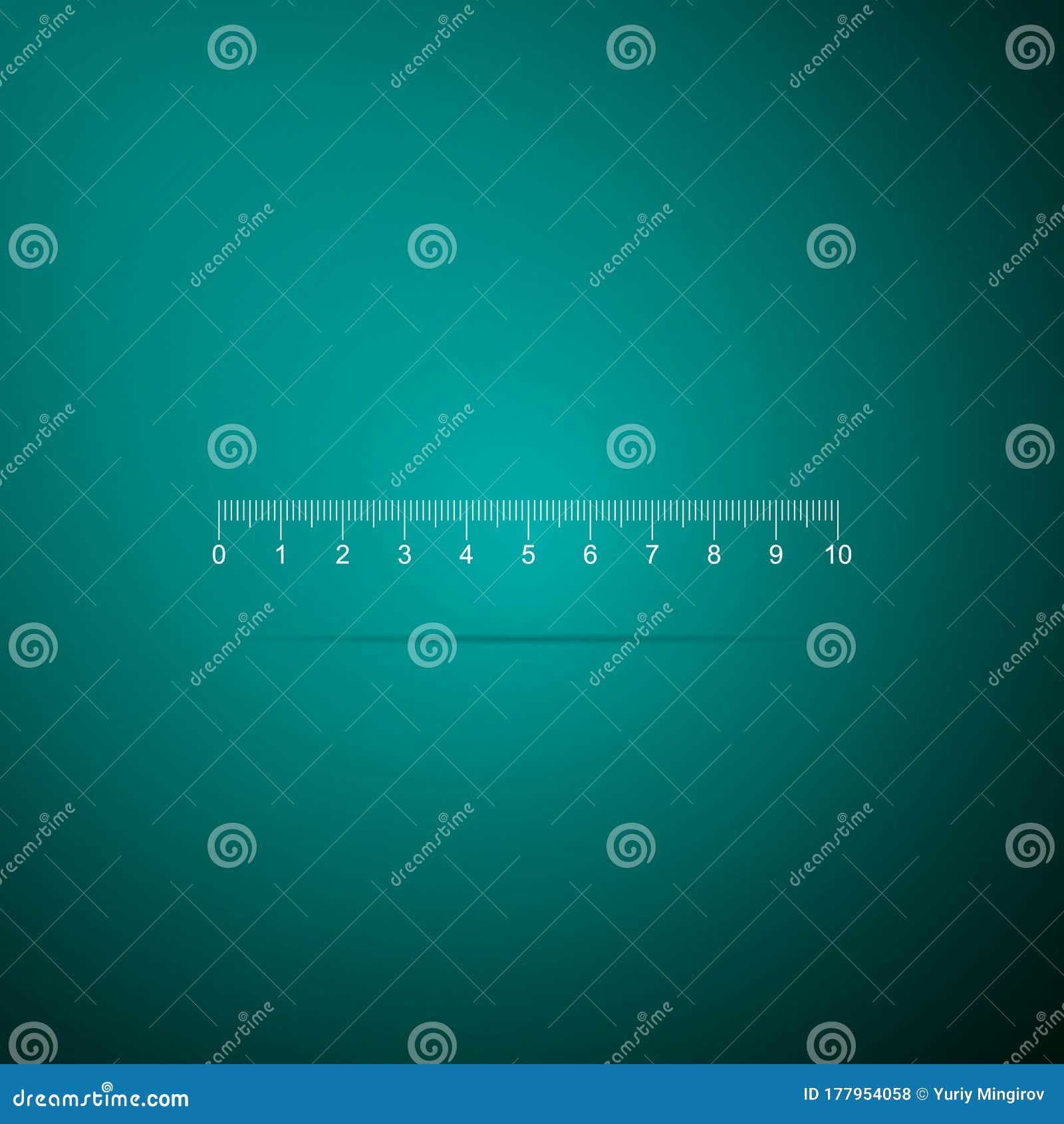 Measuring Scale, Markup for Rulers Icon Isolated on Green Background ...