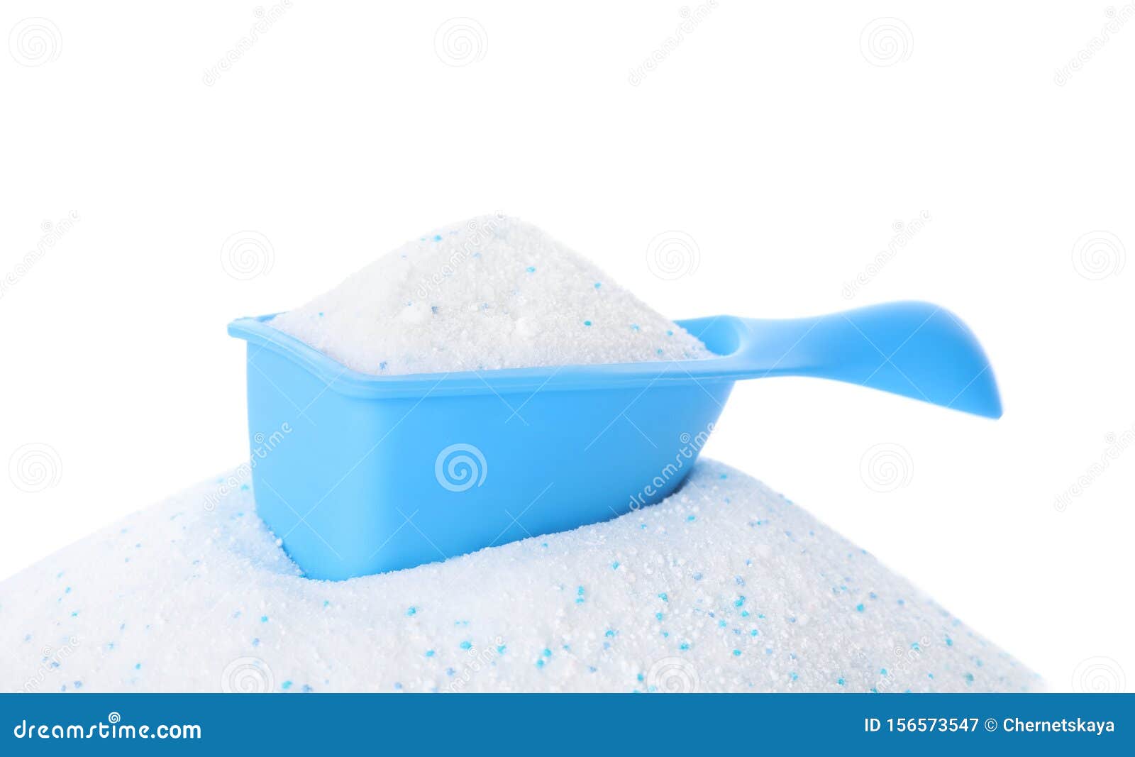 Measuring Scoop with Laundry Detergent on White Stock Image - Image of ...