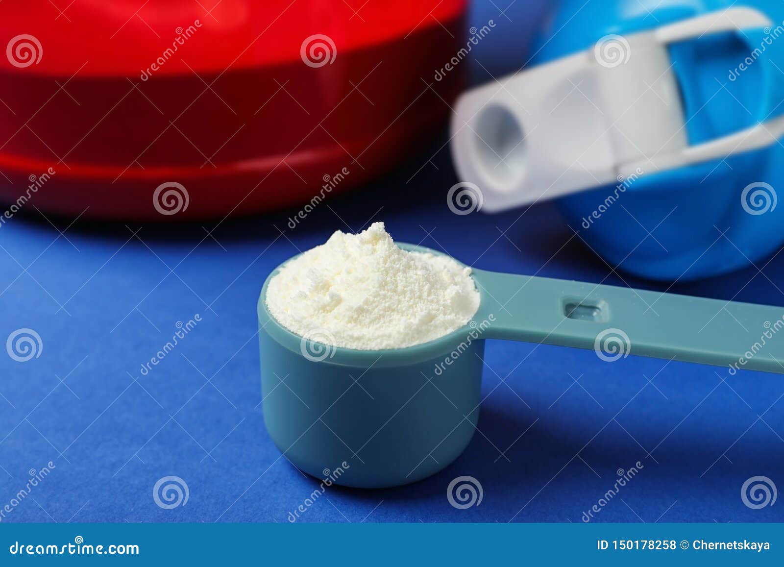 Measuring Scoop with Protein Powder Stock Photo - Image of mass, food ...