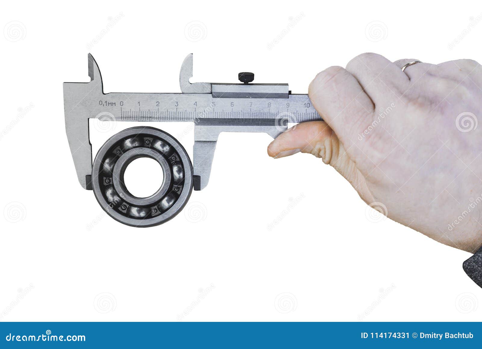Measuring the Size of the Ball Bearing Stock Image - Image of symbol ...