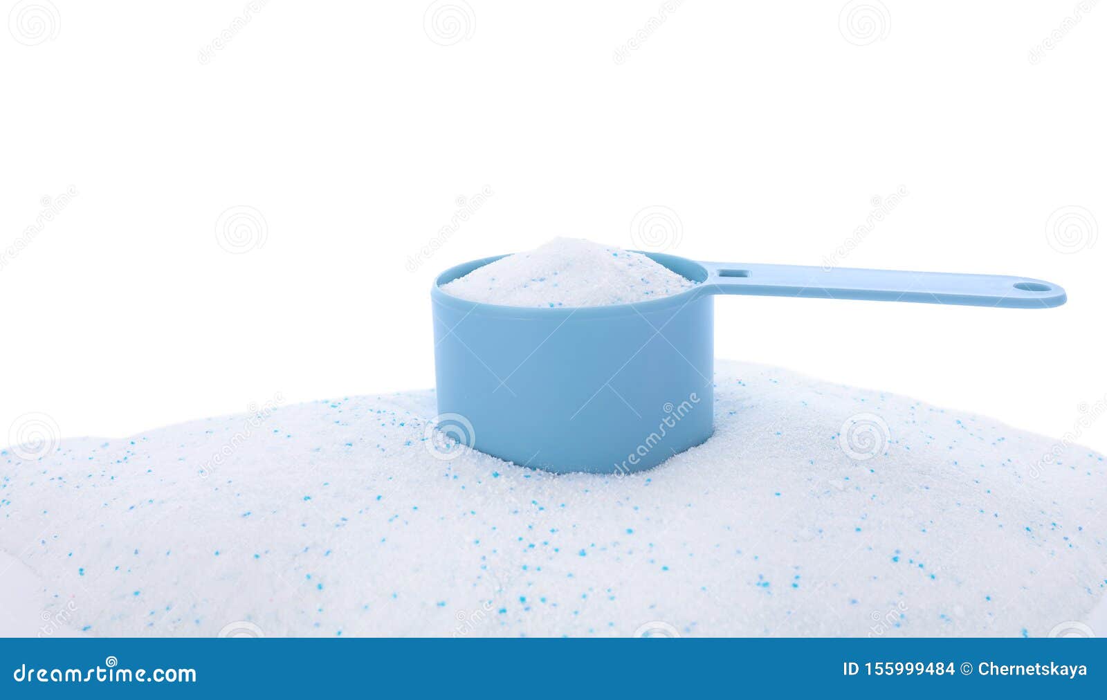 Measuring Spoon with Laundry on White Background Stock Photo - Image of ...