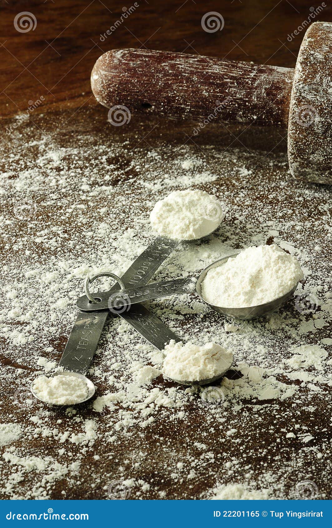 Measuring Spoons Full of Flour Stock Image - Image of measuring, starch ...