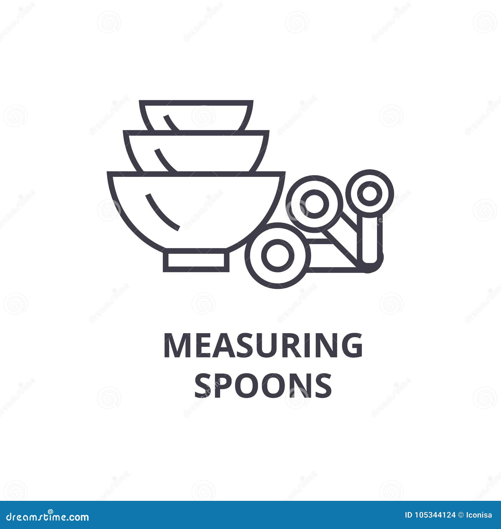 Measuring Spoons Line Icon, Outline Sign, Linear Symbol, Vector, Flat ...