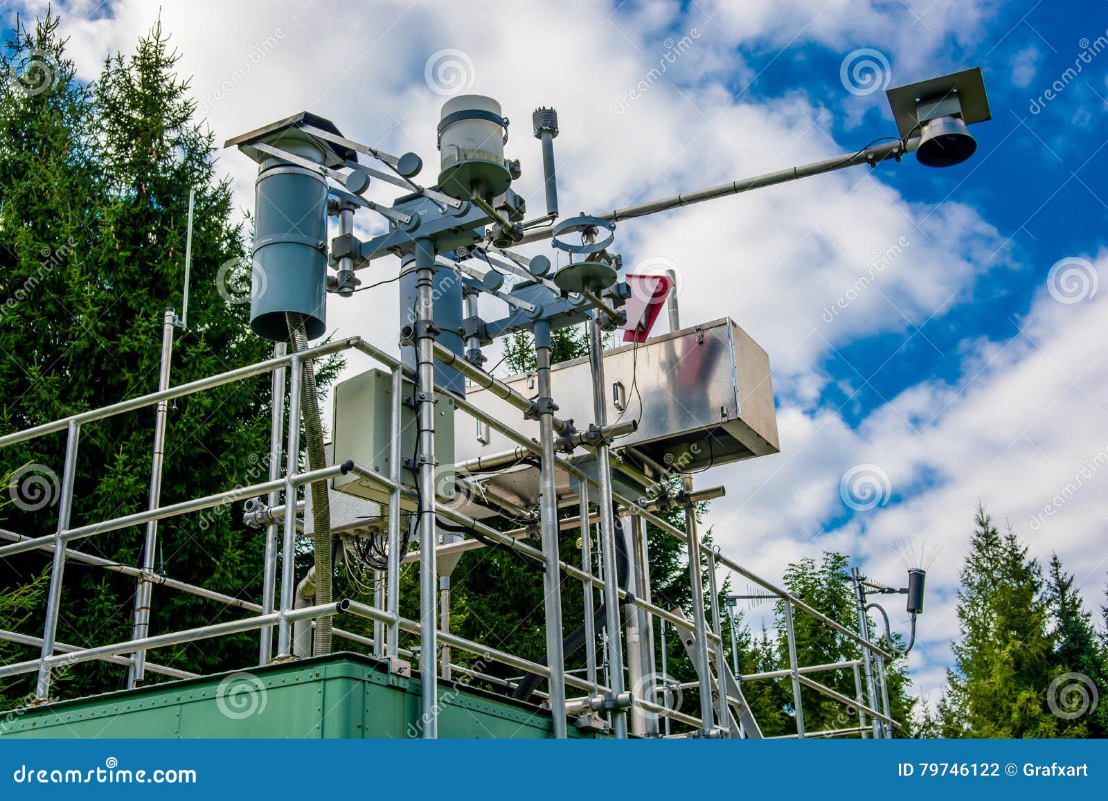 Measuring Station for Air Quality and Weather Stock Photo - Image of ...