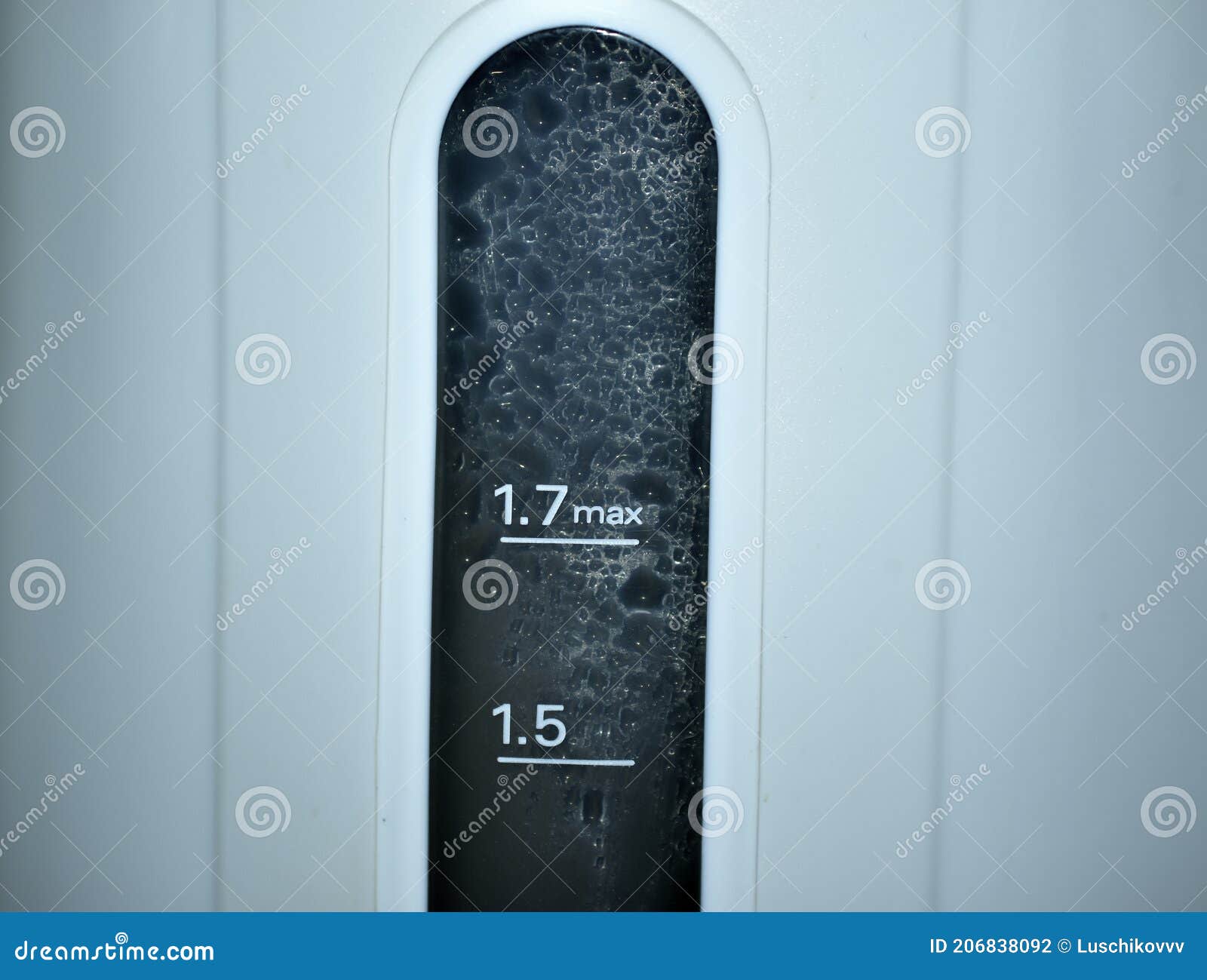 Measuring Strip for Water in the Kettle in the Kitchen Stock Photo ...