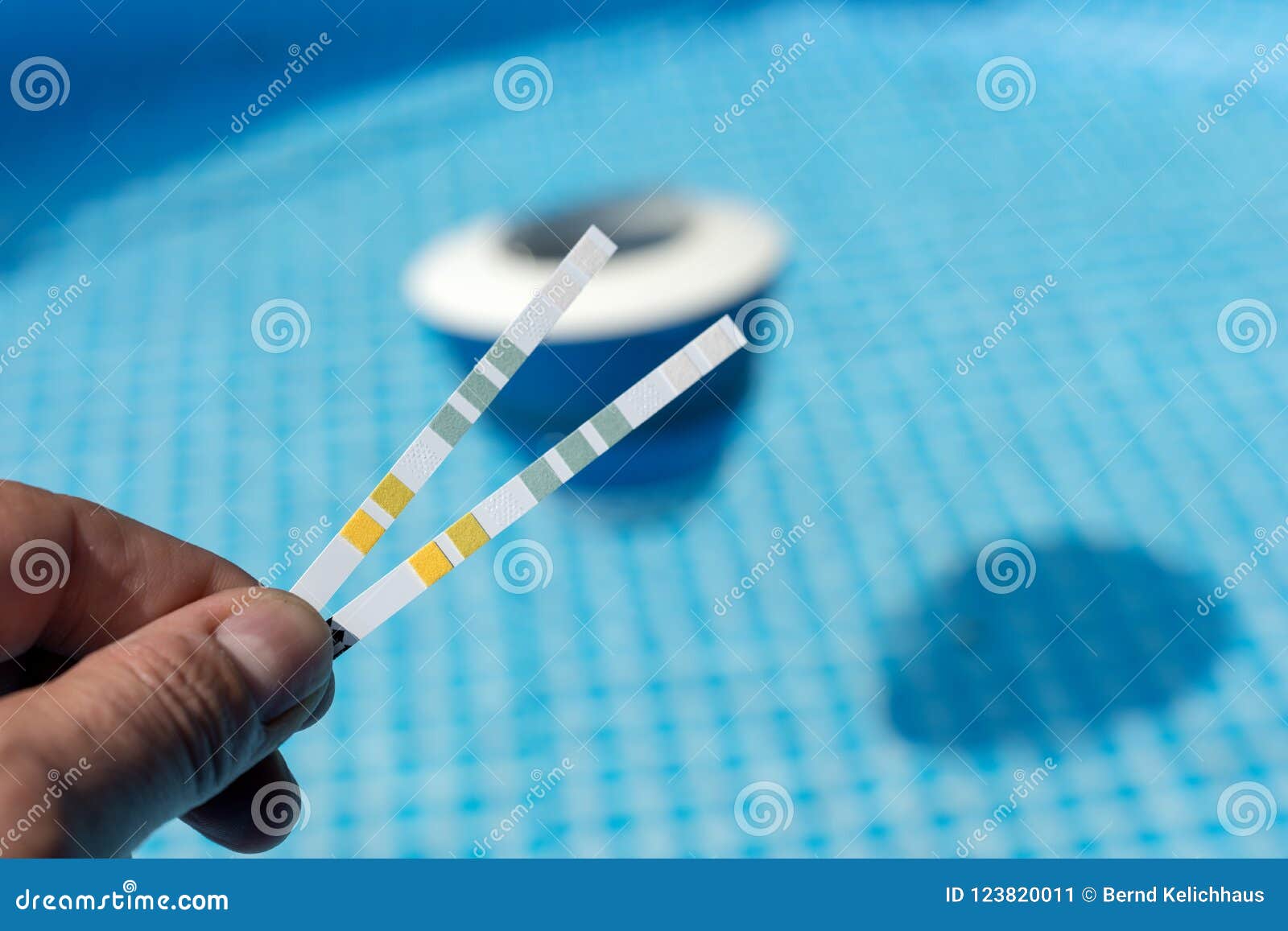 Measuring Strips To Control Water Quality in Swimming Pool Stock Image ...