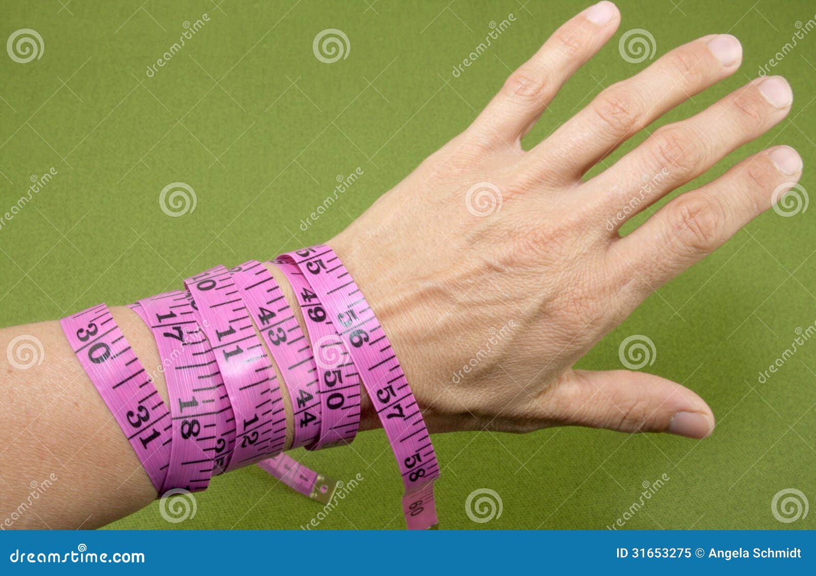 Measuring Tape Around Wrist Stock Image - Image of wrist, diet: 31653275