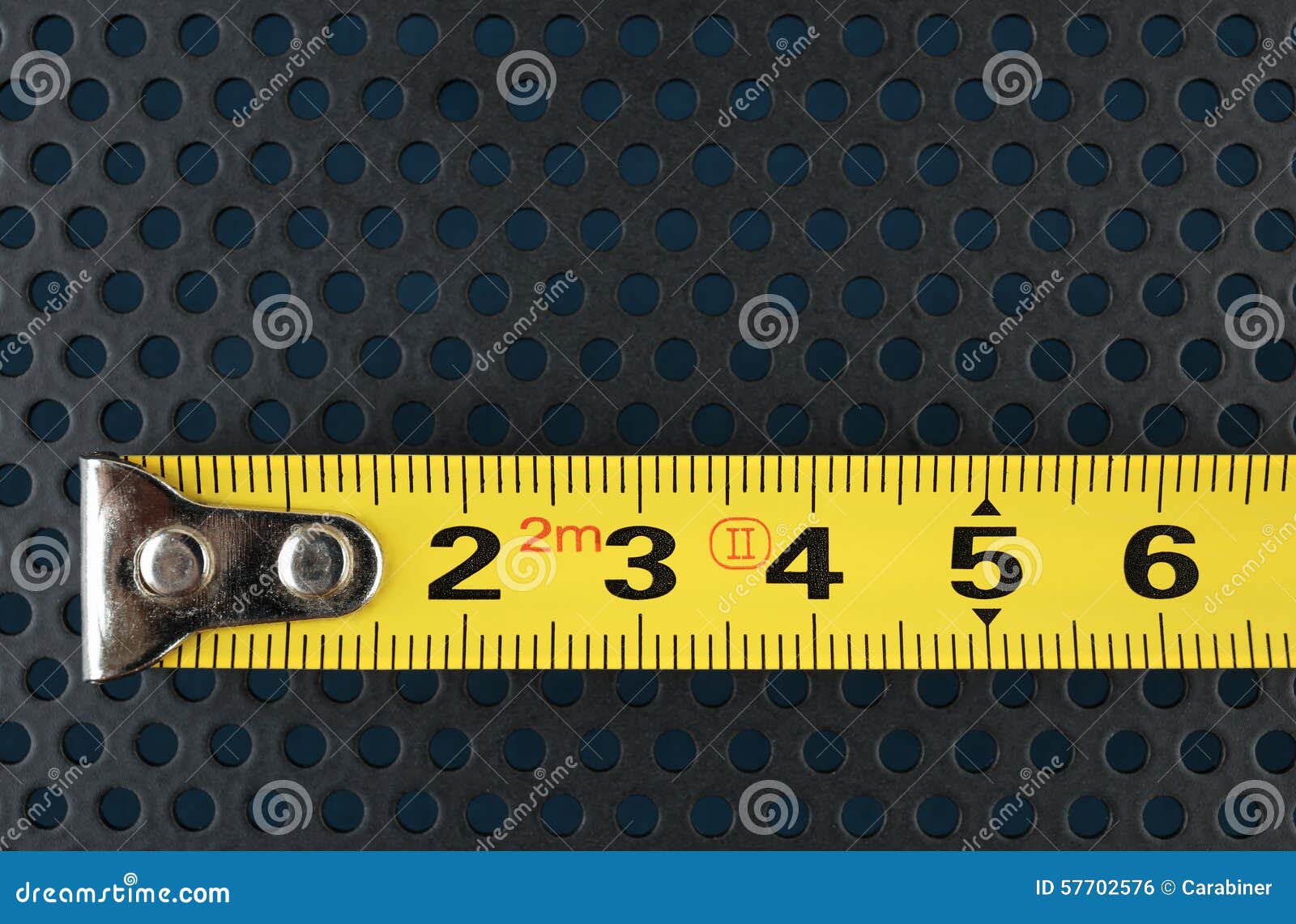 Measuring Tape on a Background with Perforation of Round Holes Stock ...