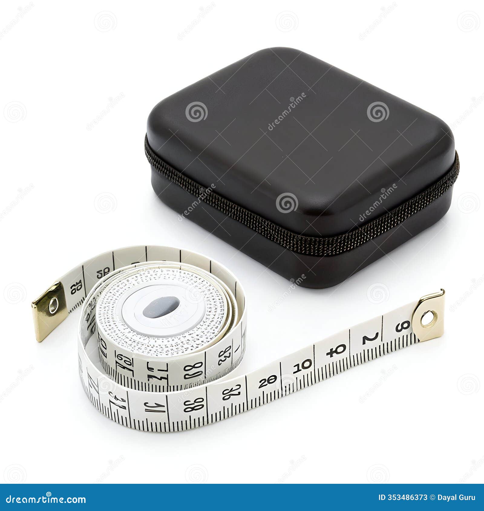 Measuring Tape with Case Isolated on White Background Stock ...