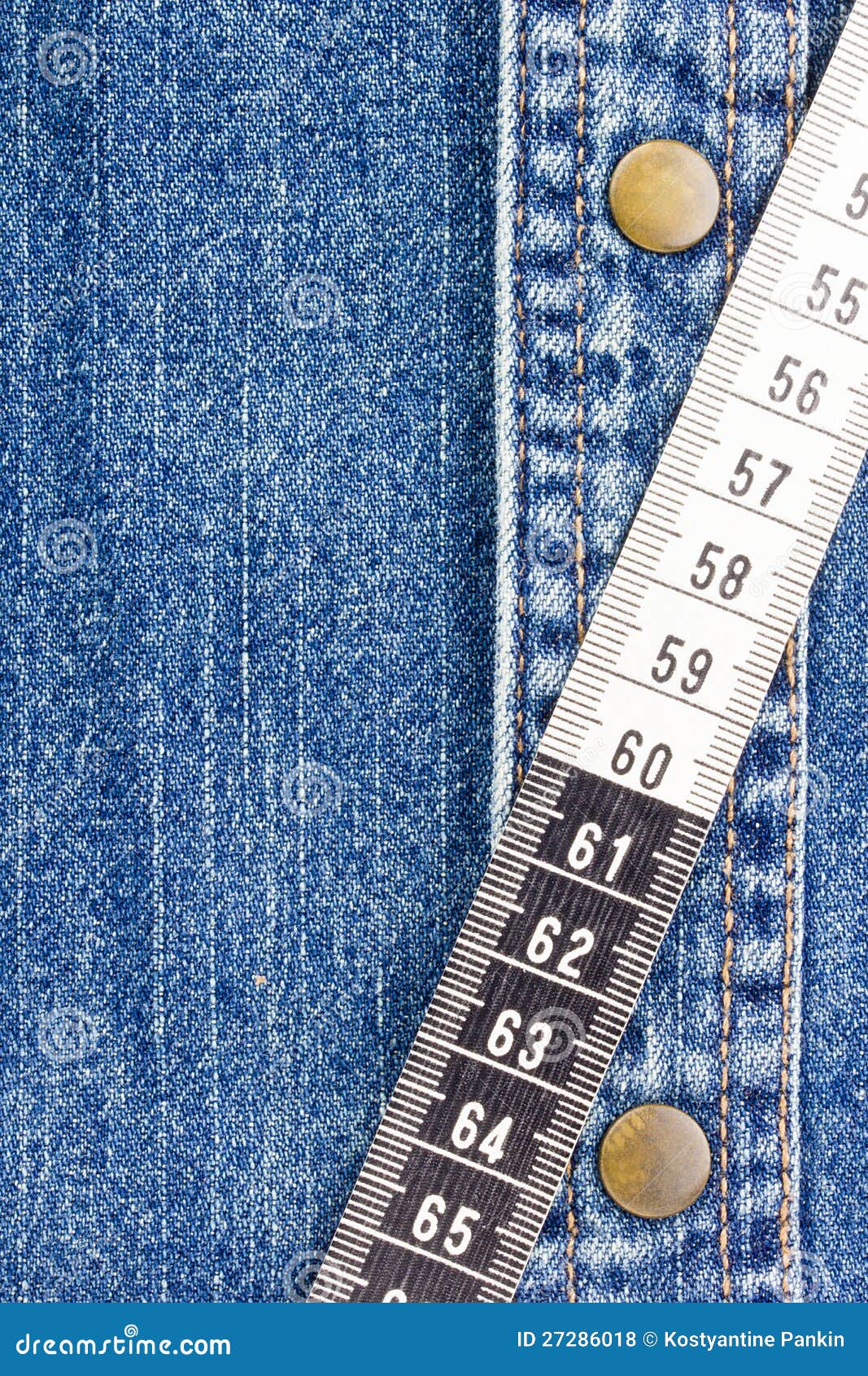 Measuring Tape on Denim stock photo. Image of button - 27286018