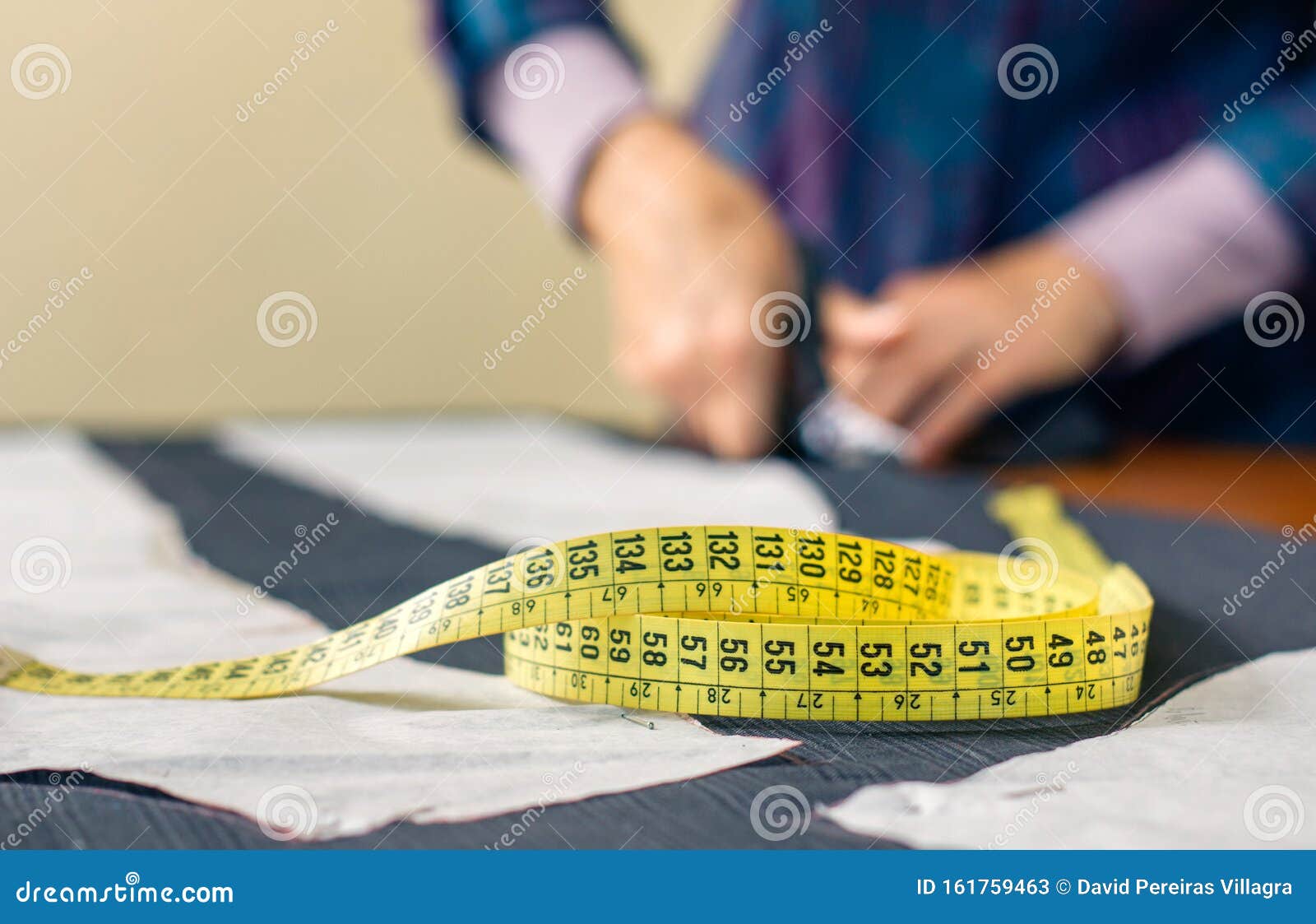 Measuring Tape with Dressmaker Cutting in Background Stock Image ...