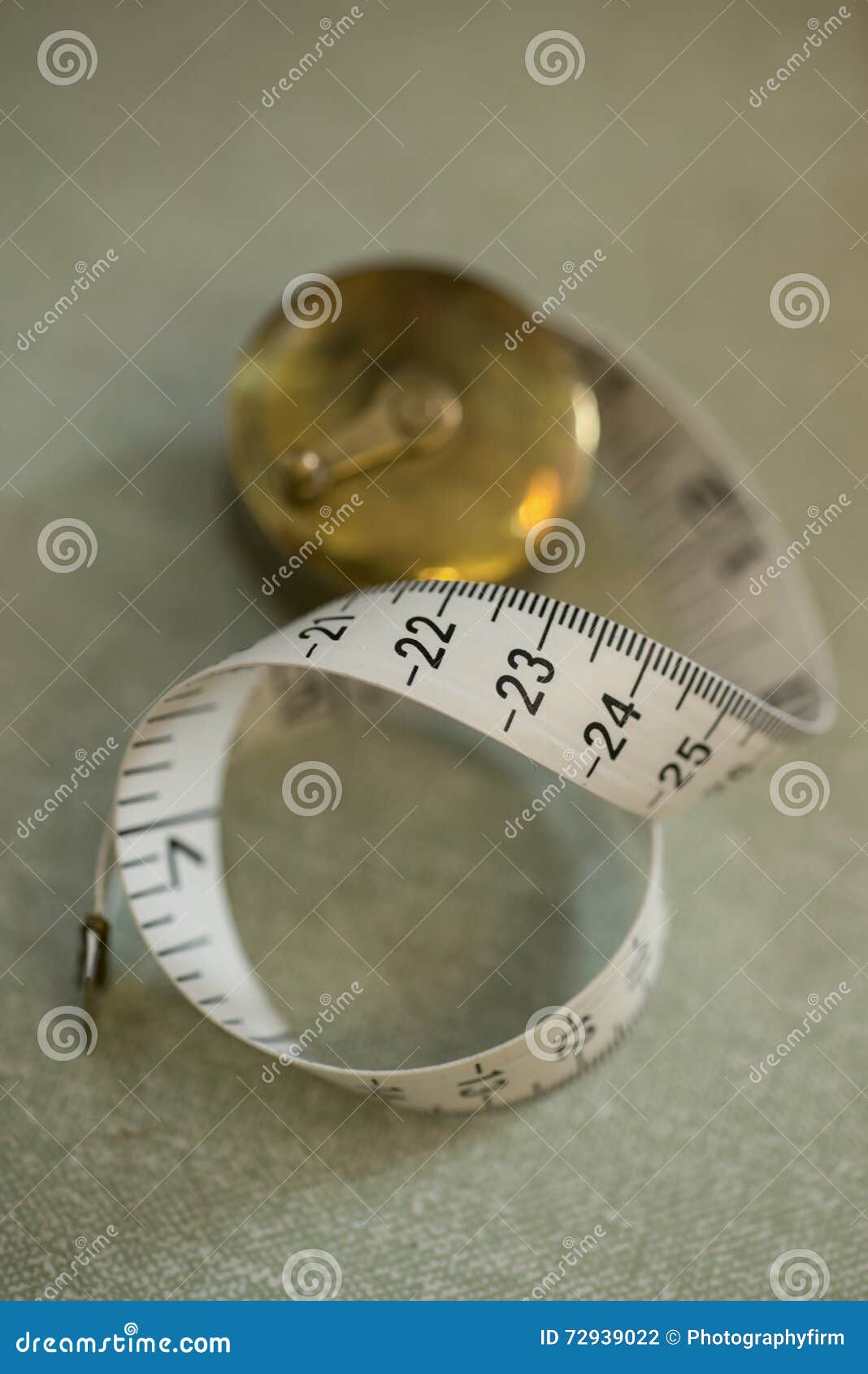 Measuring Tape on Fabric-Covered Surface Stock Photo - Image of ruler ...