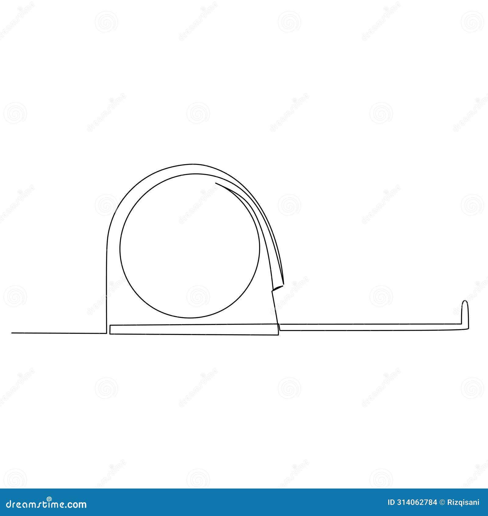 Measuring Tape or Flexible Ruler Continuous Line Drawing. Home Tool for ...