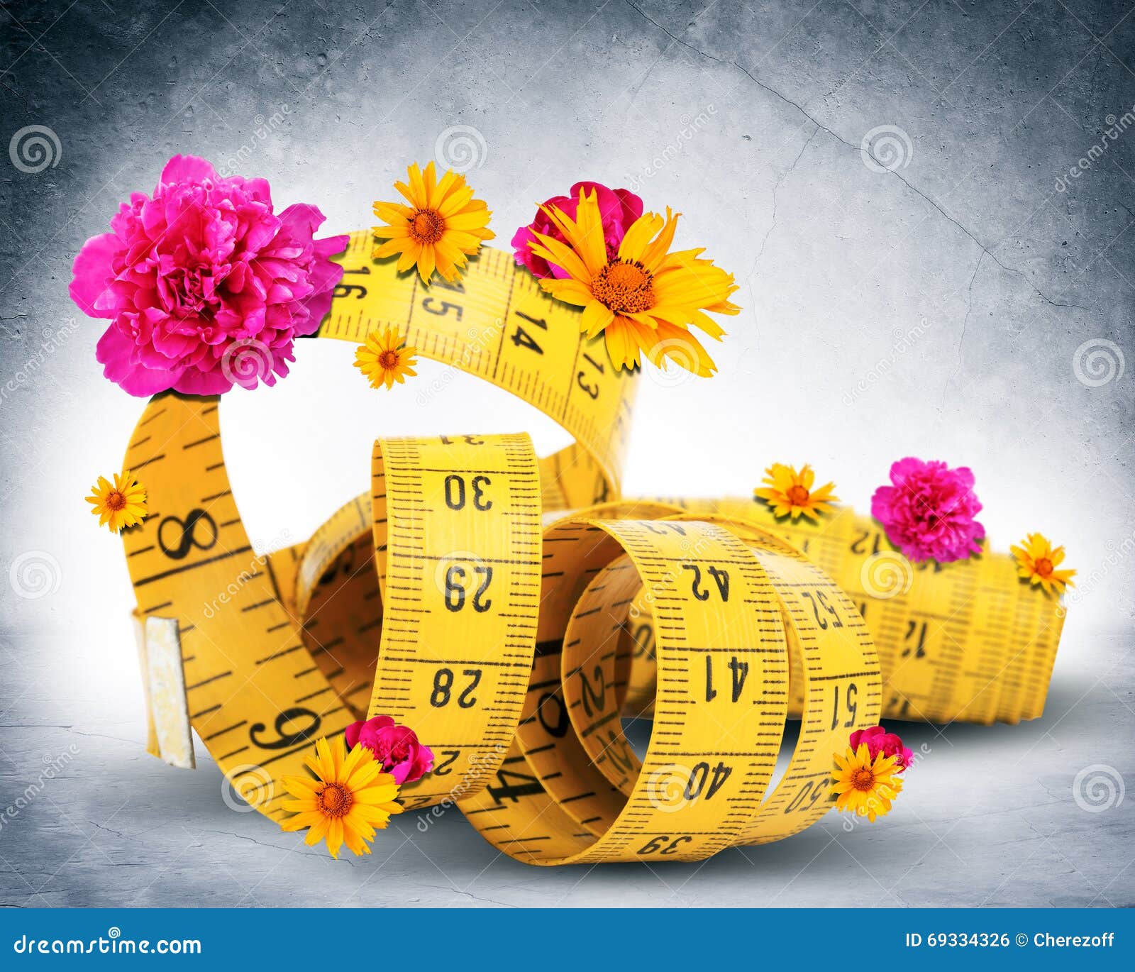 Measuring Tape with Flowers Stock Photo - Image of measure, spiral ...
