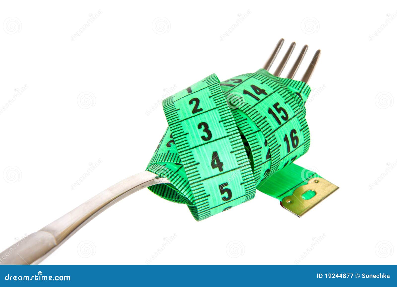 Measuring tape on a fork stock image. Image of loose - 19244877