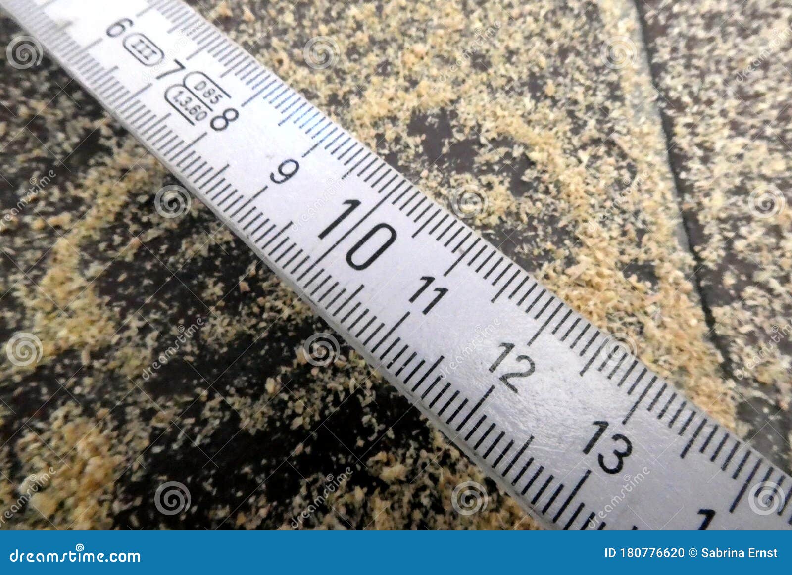 Measuring Tape on the Ground Stock Photo - Image of closeup, material ...