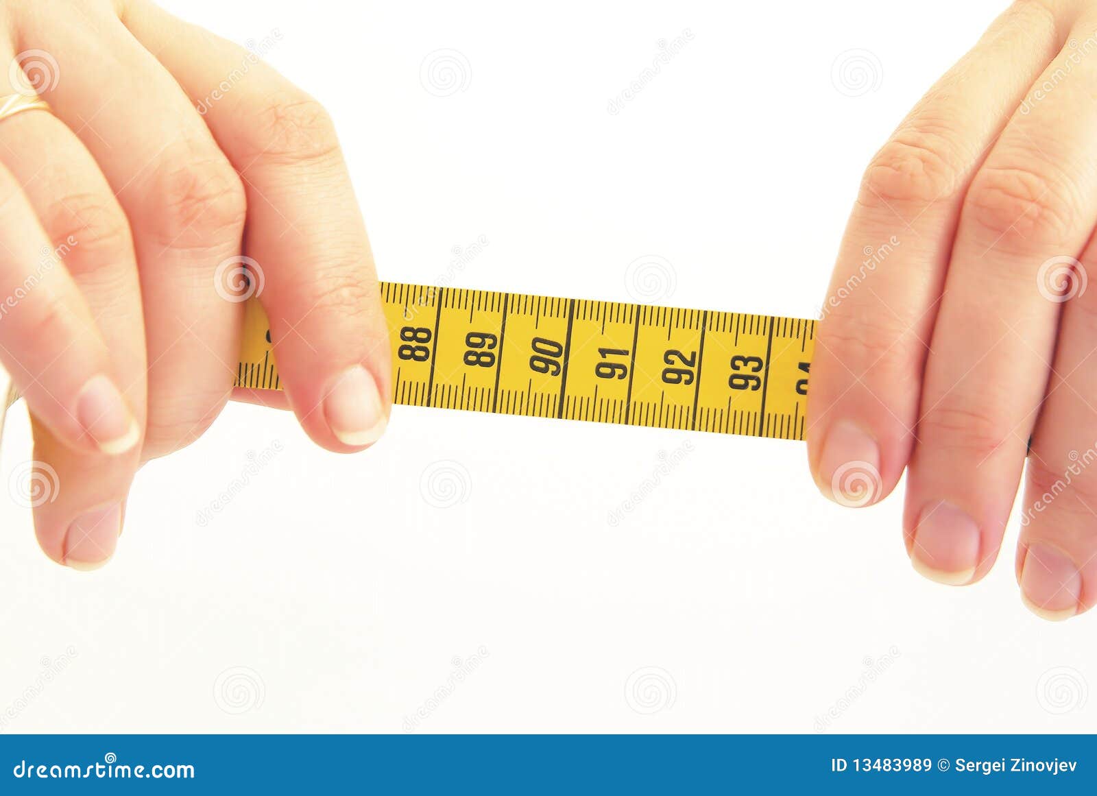 Measuring Tape in the Hands. Stock Image - Image of measure, tape: 13483989