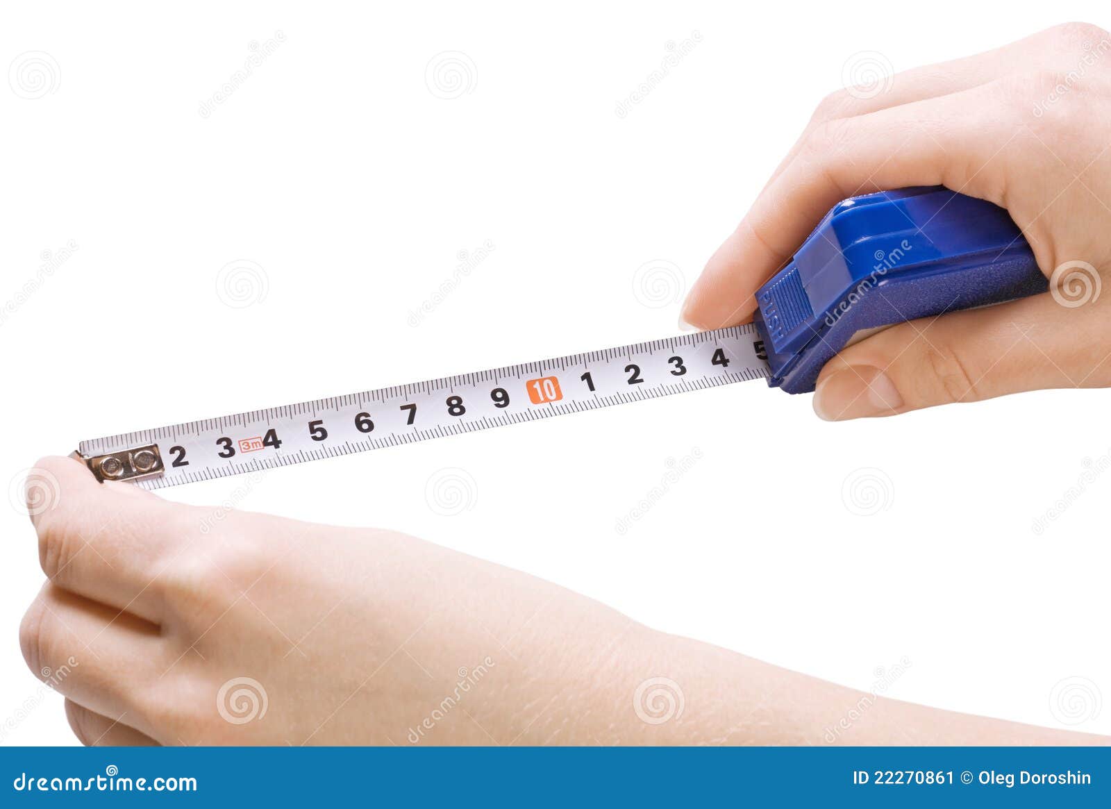 Measuring Tape in the Hands Stock Image - Image of length, isolated ...