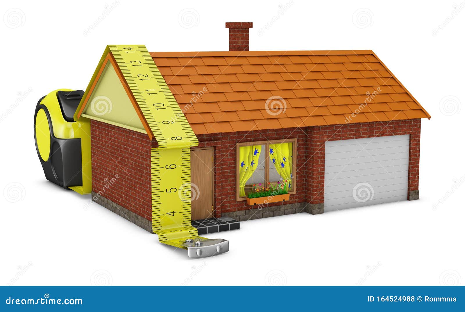 Measuring tape and house stock illustration. Illustration of renovation ...