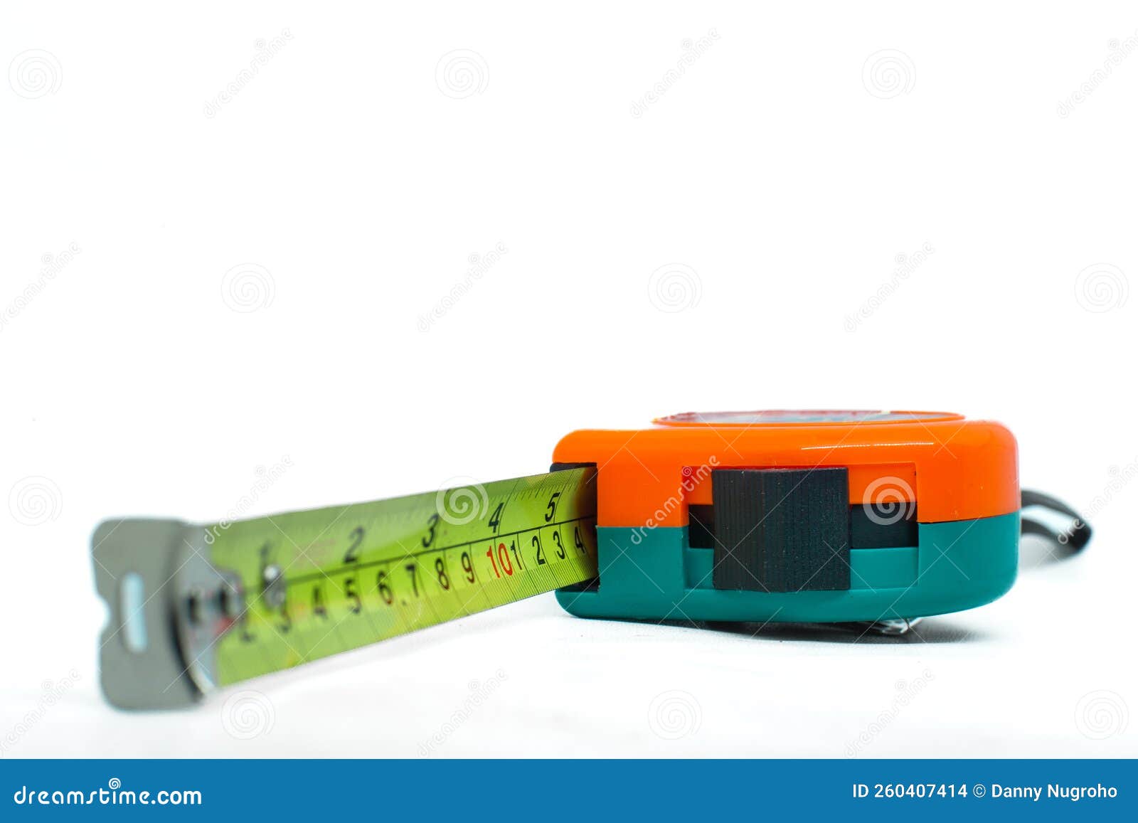 Measuring Tape Isolated White Background, Front Blur View Stock Photo ...