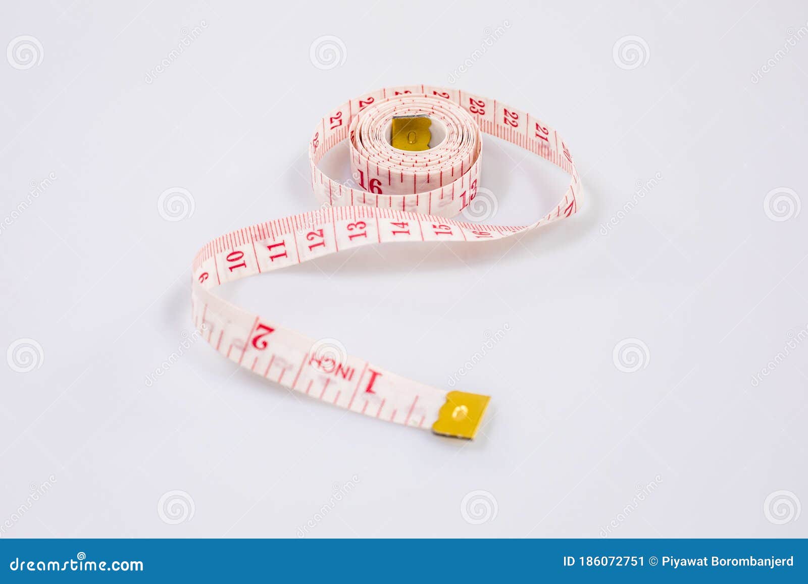 Measuring Tape on White Background Stock Image - Image of swirl ...