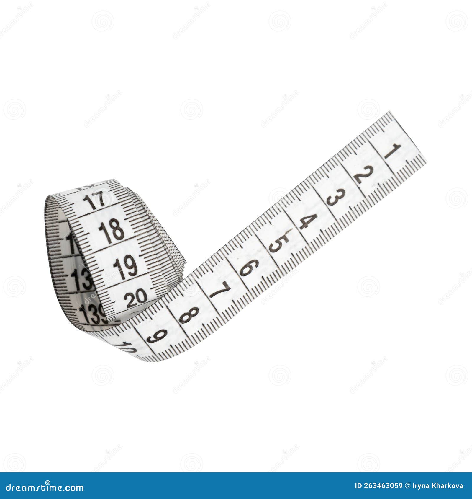 Measuring Tape Isolated on White Background, Top View Stock Image ...