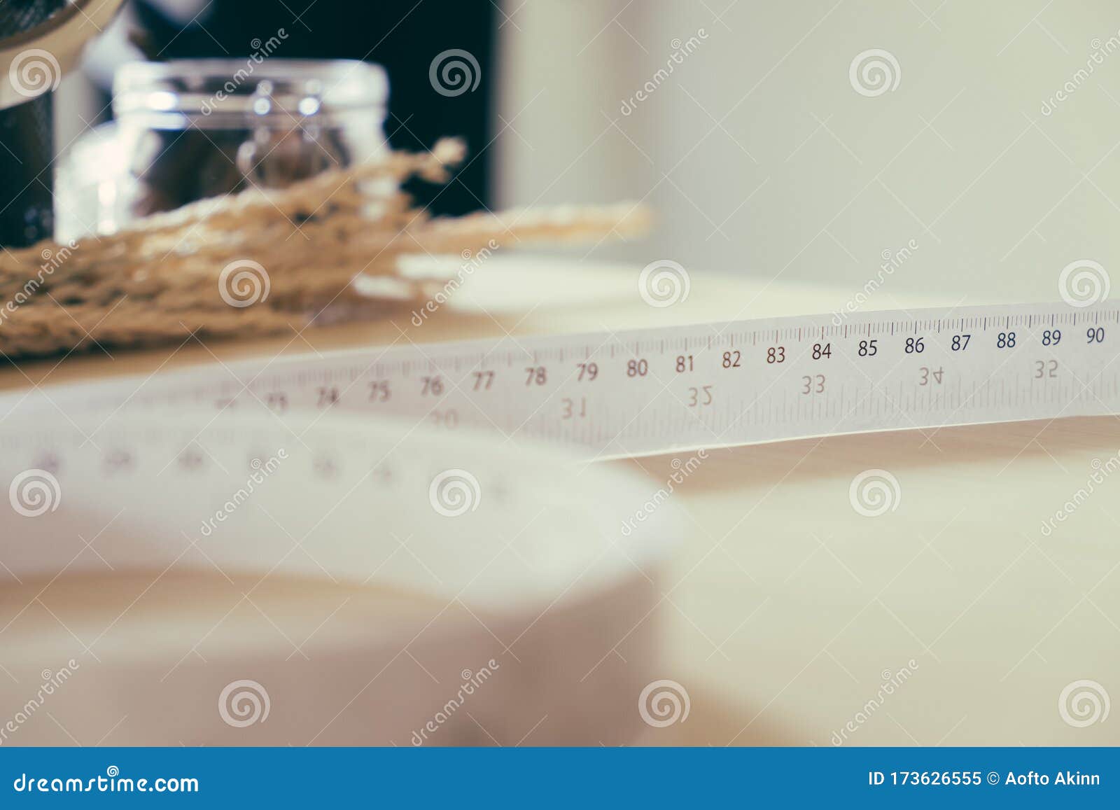 Measuring tape stock image. Image of background, table - 173626555